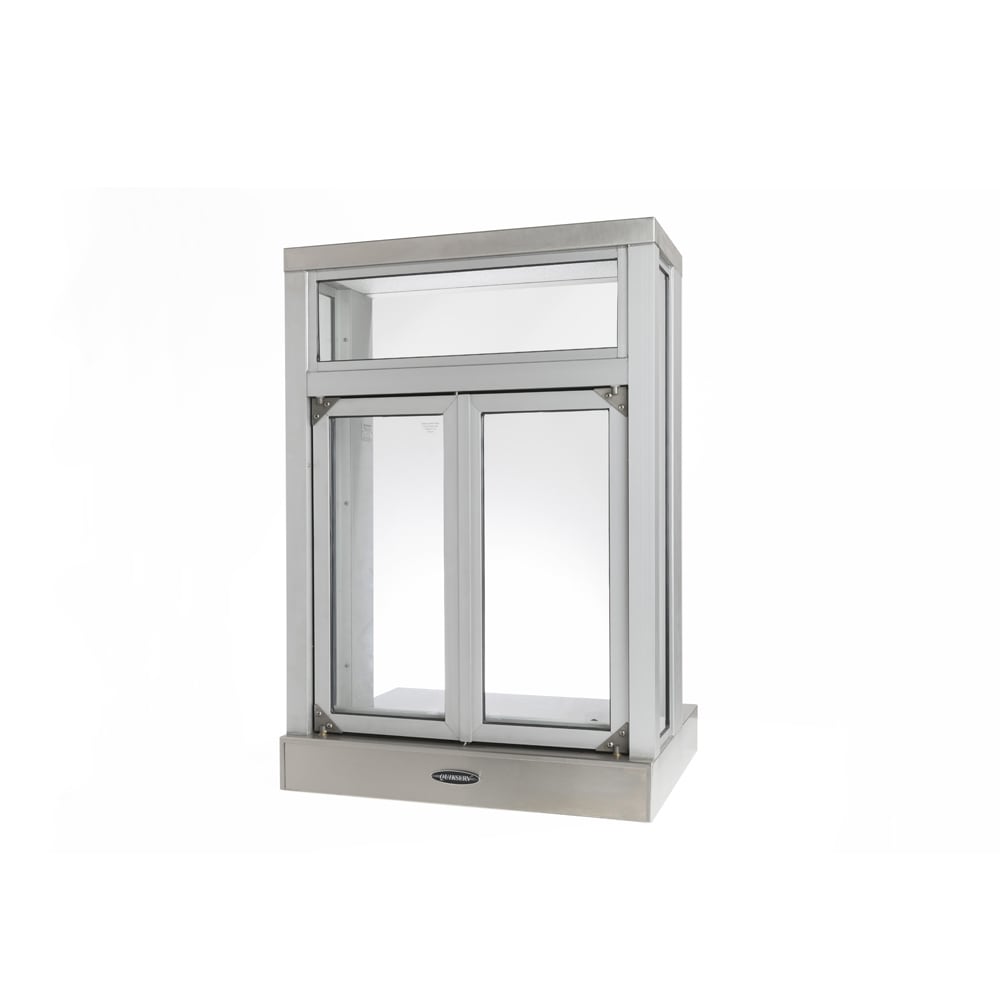 QuikServ PW2-16 27 3/4"W x 40"H Clear Aluminum Bi-Folding Manual Drive ...