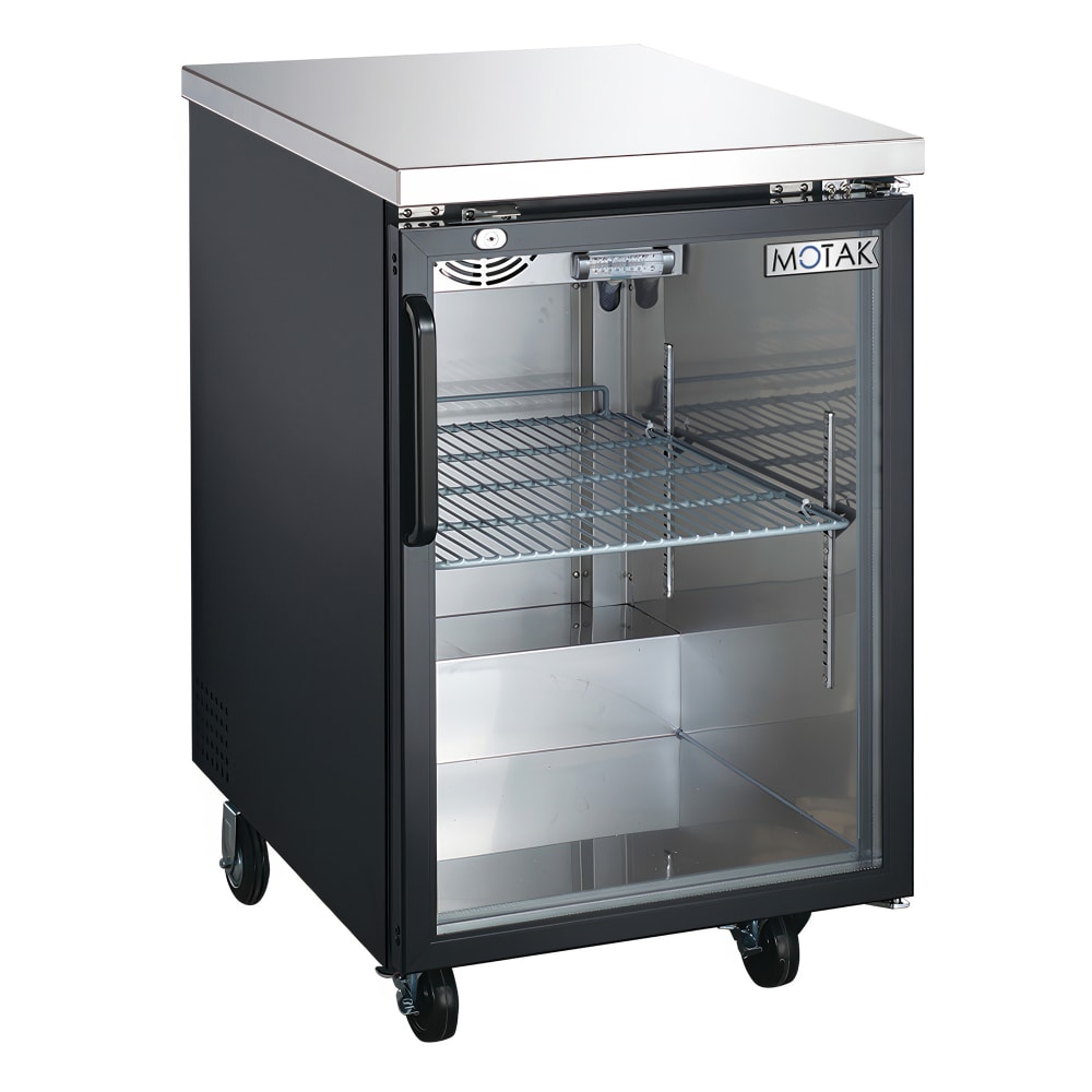MoTak MRBB-1G 23 1/2" Bar Refrigerator - 1 Swinging Glass Door, Black, 115v