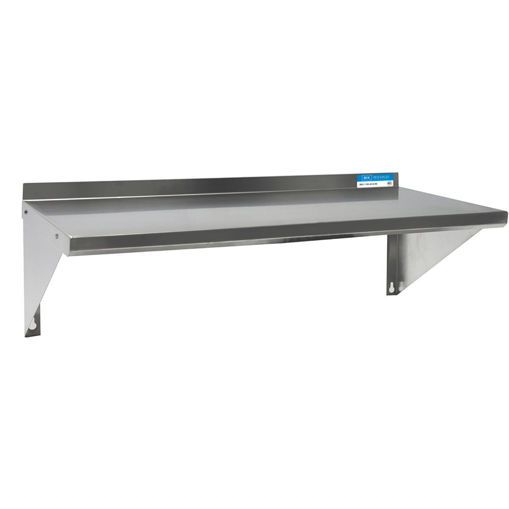 Splash Solid Wall Mounted Shelf, 36"W x 16"D, Stainless (6361-ESWKB)