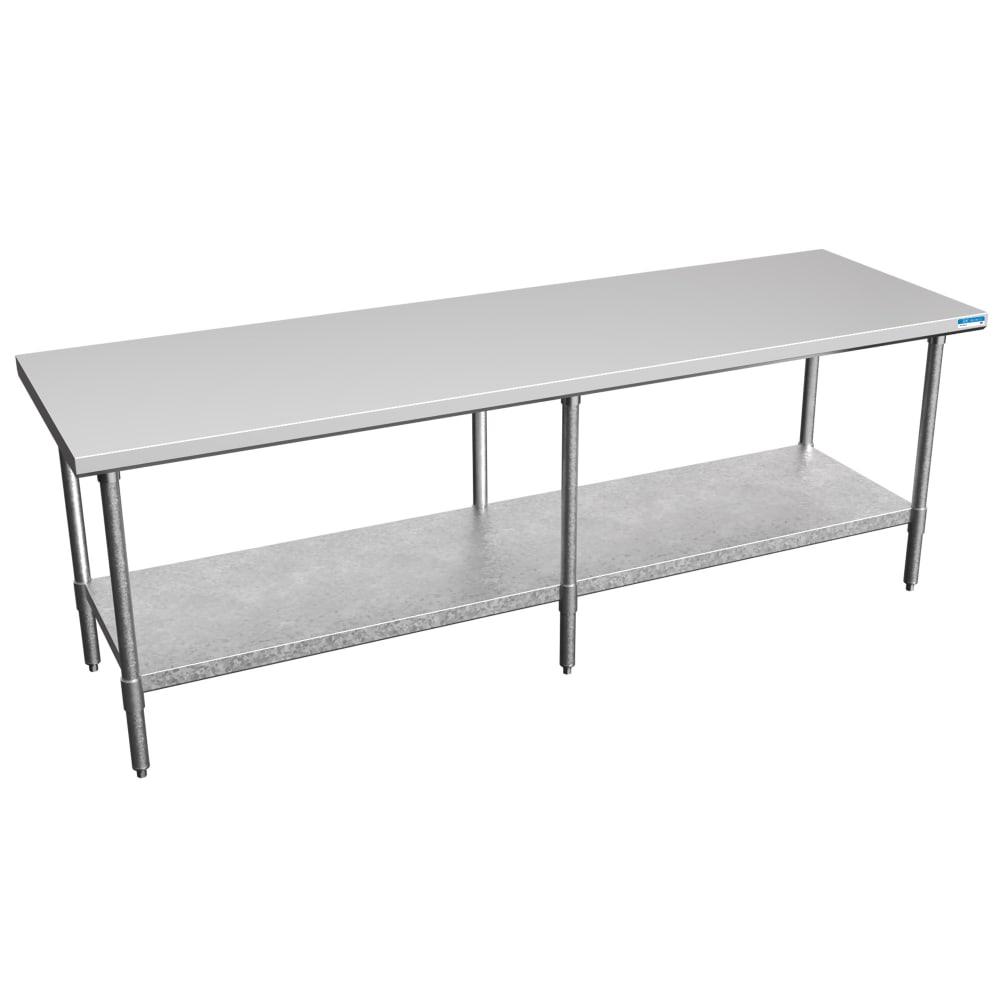 Splash 72" 18 ga Work Table w/ Undershelf & 430 Series Stainless Flat ...