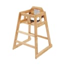 Winco CHH-101 29 3/4" Stackable Wood High Chair w/ Waist Strap, Natural