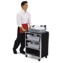 Lakeside 615 LMAP 27 3/4"L Metal Bus Cart w/ (4) Levels, Shelves, Maple