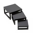 American Metalcraft AWRSP 3 Piece Square Riser Set - Wood, Black