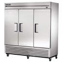 True T-72F-HC 78" Three Section Reach In Freezer, (3) Solid Doors, 115v