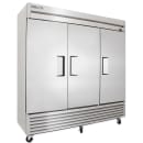 True T-72F-HC 78" Three Section Reach In Freezer, (3) Solid Doors, 115v