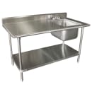 Advance Tabco KMS-11B-306R 72" Work Table - Right Sink, 5" Backsplash ...