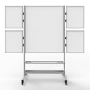 Luxor 40 2/5" x 48 3/5" Double Sided Mobile Whiteboard w/ (4) Small ...