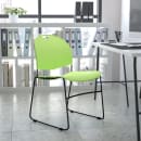 Flash Furniture RUT-188-GN-GG Stacking Chair w/ Green Plastic Back ...