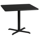 Flash Furniture XU-BLKTB-3636-T3030-GG 36" Square Dining Height Table w ...
