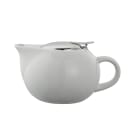 Service Ideas 16 oz Teapot w/ Lid, Infuser Basket, White Ceramic (TPC16WH)