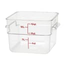 Cambro 12SFSCW135 12 qt Square Food Storage Container - CamSquare®, Polycarbonate, Clear