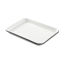 Tablecraft 10347 13" x 9-1/2" Rectangular Sheet Pan - Porcelain, White