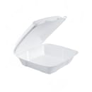 Dart 90HT1 Hinged Lid Food Container - 9 2/5"L x 9"W x 3"H, Insulated Foam, White