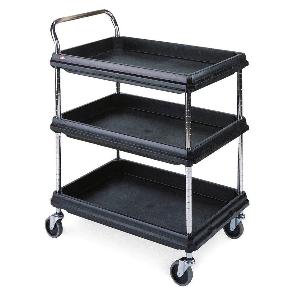 Metro BC2636-3DBL 3 Level Plastic Utility Cart w/ 400 lb Capacity ...