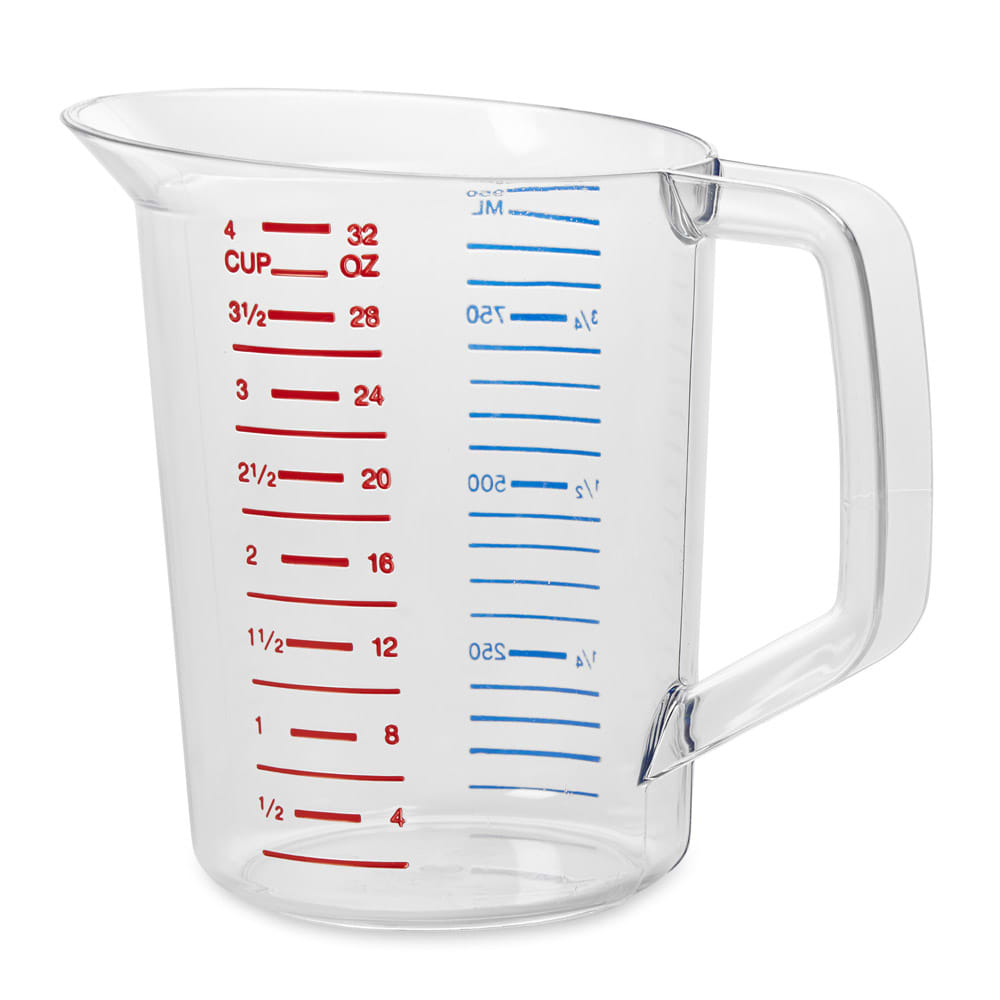 Rubbermaid FG321600CLR 1 Qt Bouncer Measuring Cup Clear Poly Rubbermaid FG321600CLR 1 Qt Bouncer Measuring Cup Clear Poly