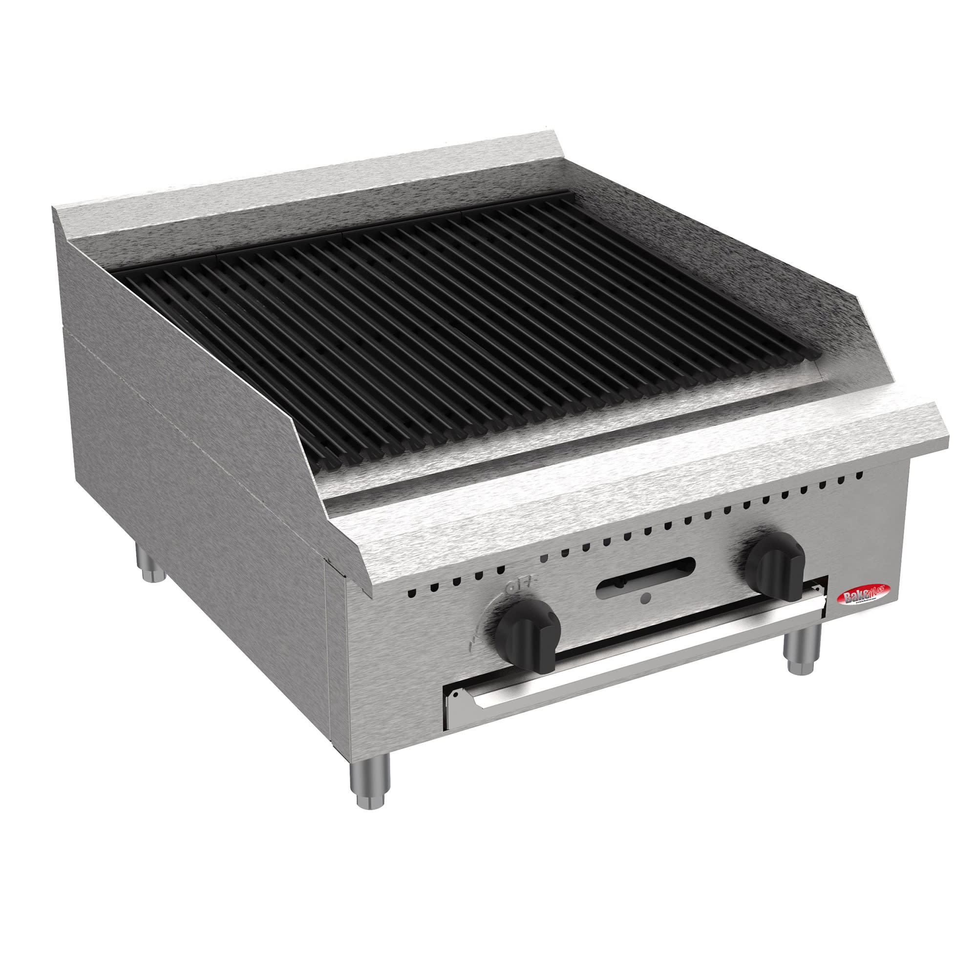 Bakemax BACGG24-4 24" Gas Charbroiler w/ Cast Iron Grates, Convertible