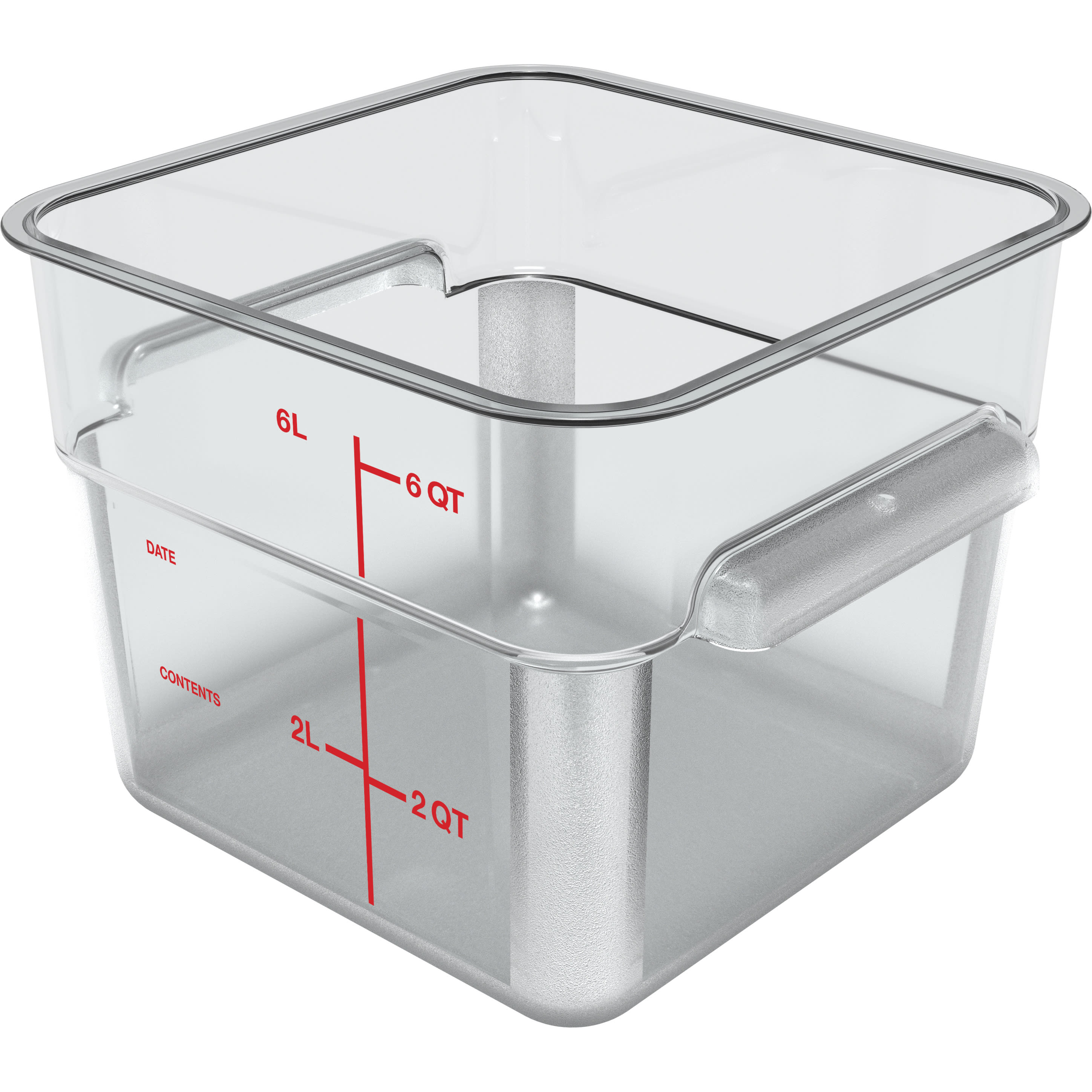 Carlisle 1195207 6 qt Square Food Storage Container - Clear