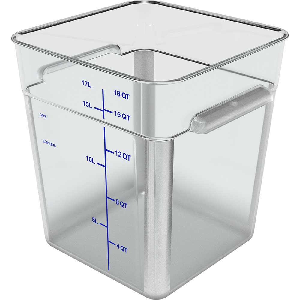 Carlisle 1195507 18 qt Square Food Storage Container - Clear