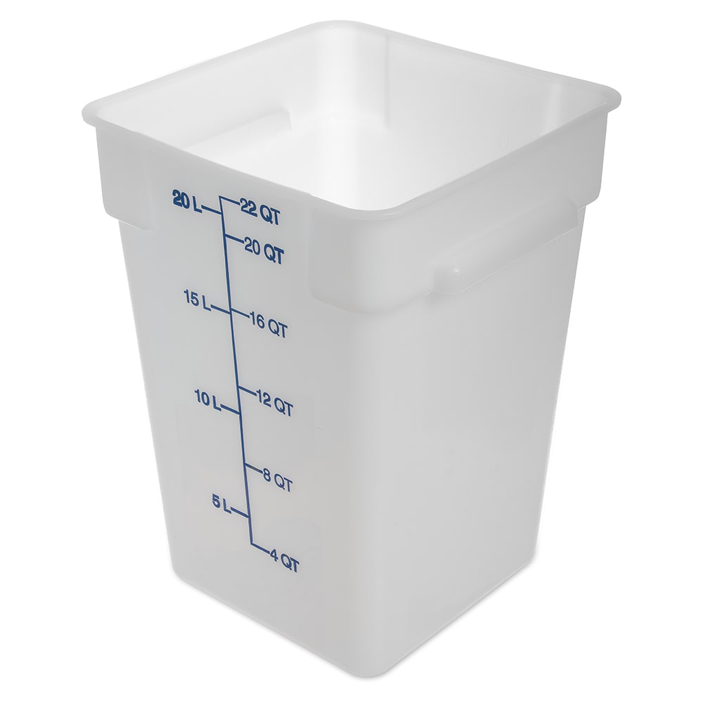 Carlisle 11966PE02 22 qt Square Food Storage Container - White