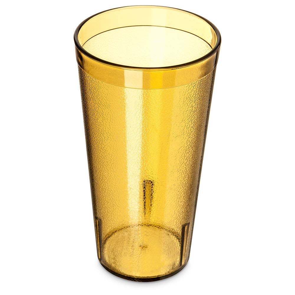 Carlisle 522013 20 oz Amber Textured Plastic Tumbler