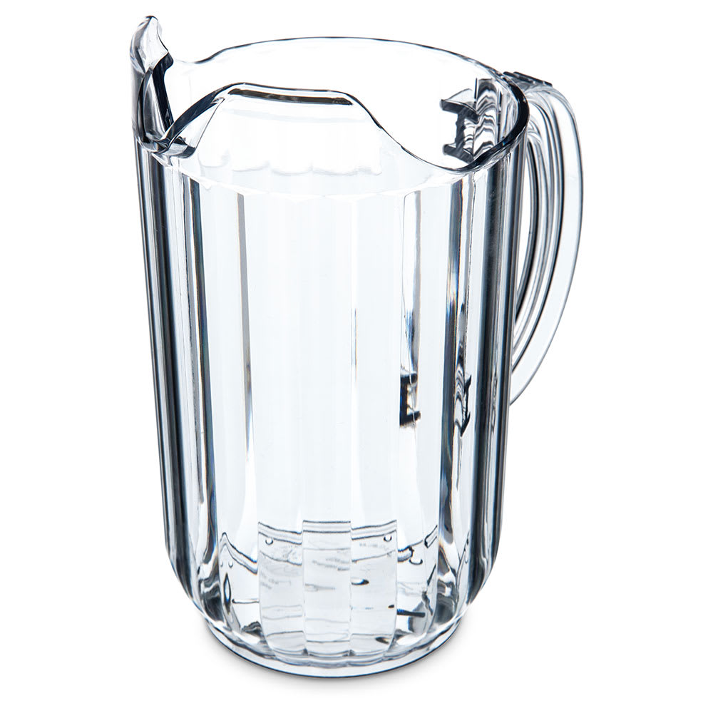 Carlisle 553807 48 oz Plastic Pitcher w/ Fluted Sides, Clear