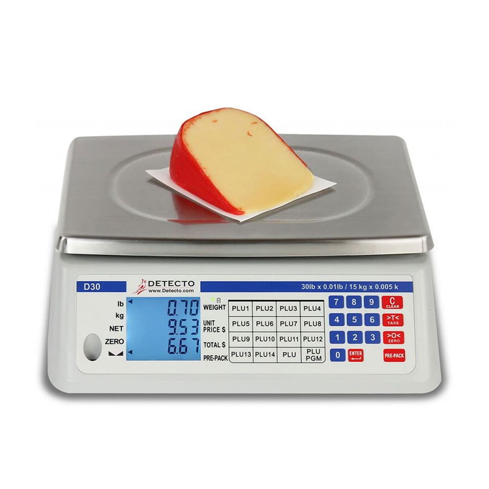Detecto D30 30 lb Price Computing Scale - Front & Back Display, 110/120v