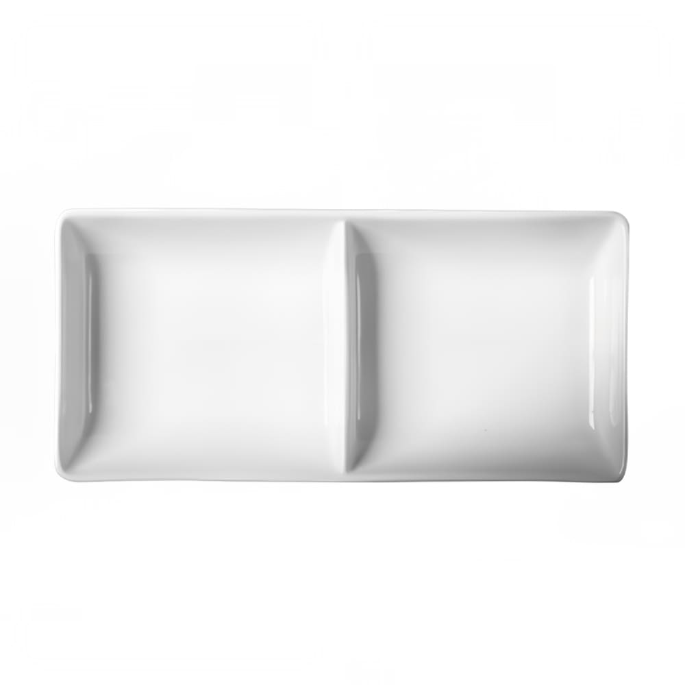 Cameo China 710-019 Rectangular 2 Section Divided Dish - 9" x 4 1/4 ...