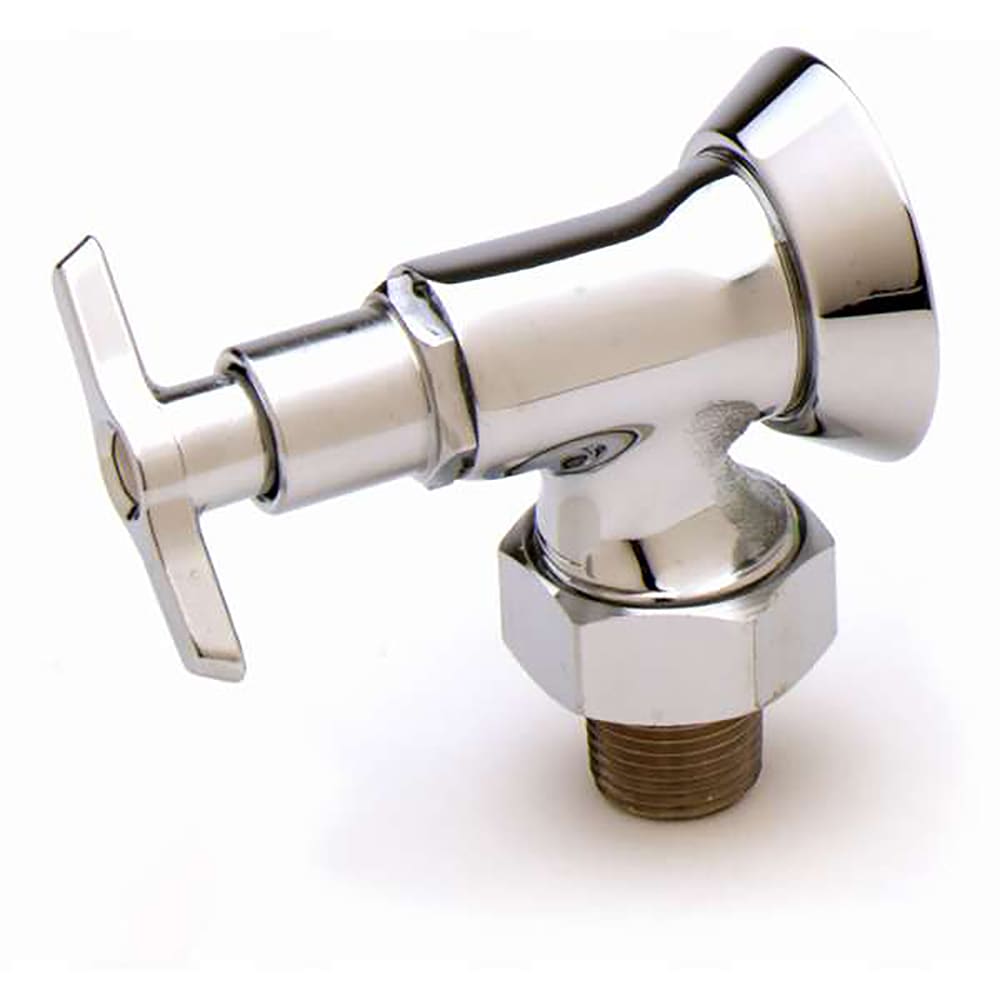 T&S B-1350 Loose Key Angle Stop w/ 1/2" NPT Female Inlet & 1/2" NPT ...