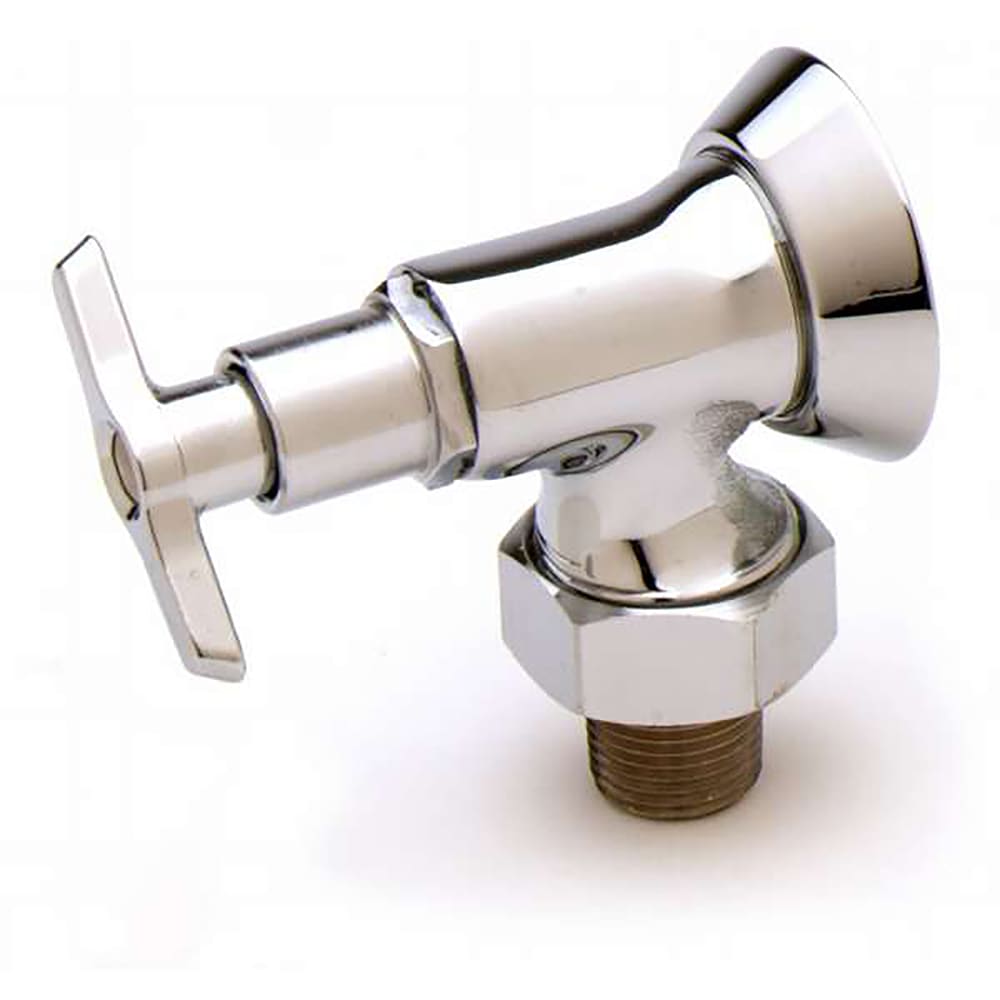 T&S B-1351 Loose Key Angle Stop w/ Key Style Shut Off Valve, Chrome Plated
