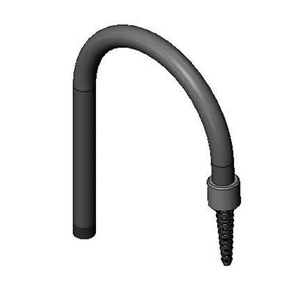 T&S BL-9541-02 6 3/16" Gooseneck Nozzle w/ Serrated Hose Tip, PVC