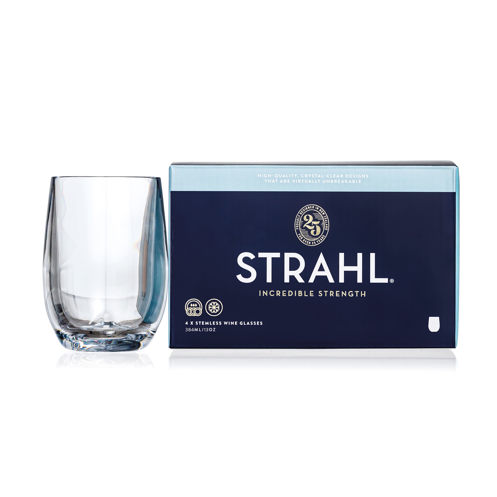 Strahl N408401 13 oz Design Stemless Osteria Bordeaux Glass (4 pc ...