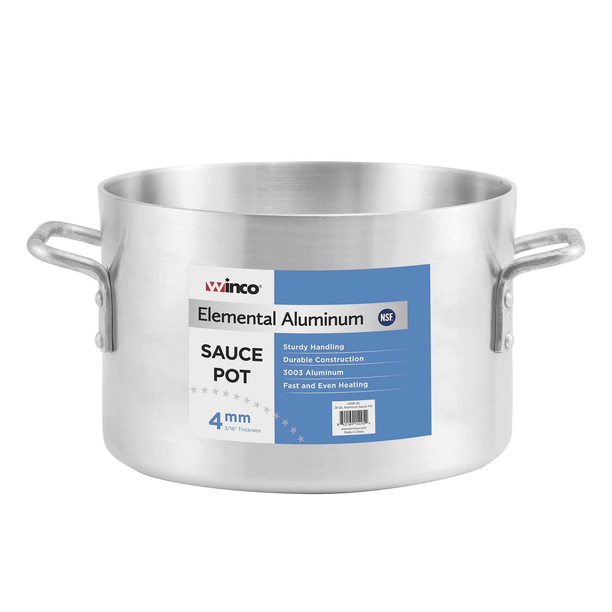 Winco ASSP-40 40 qt Aluminum Sauce Pot
