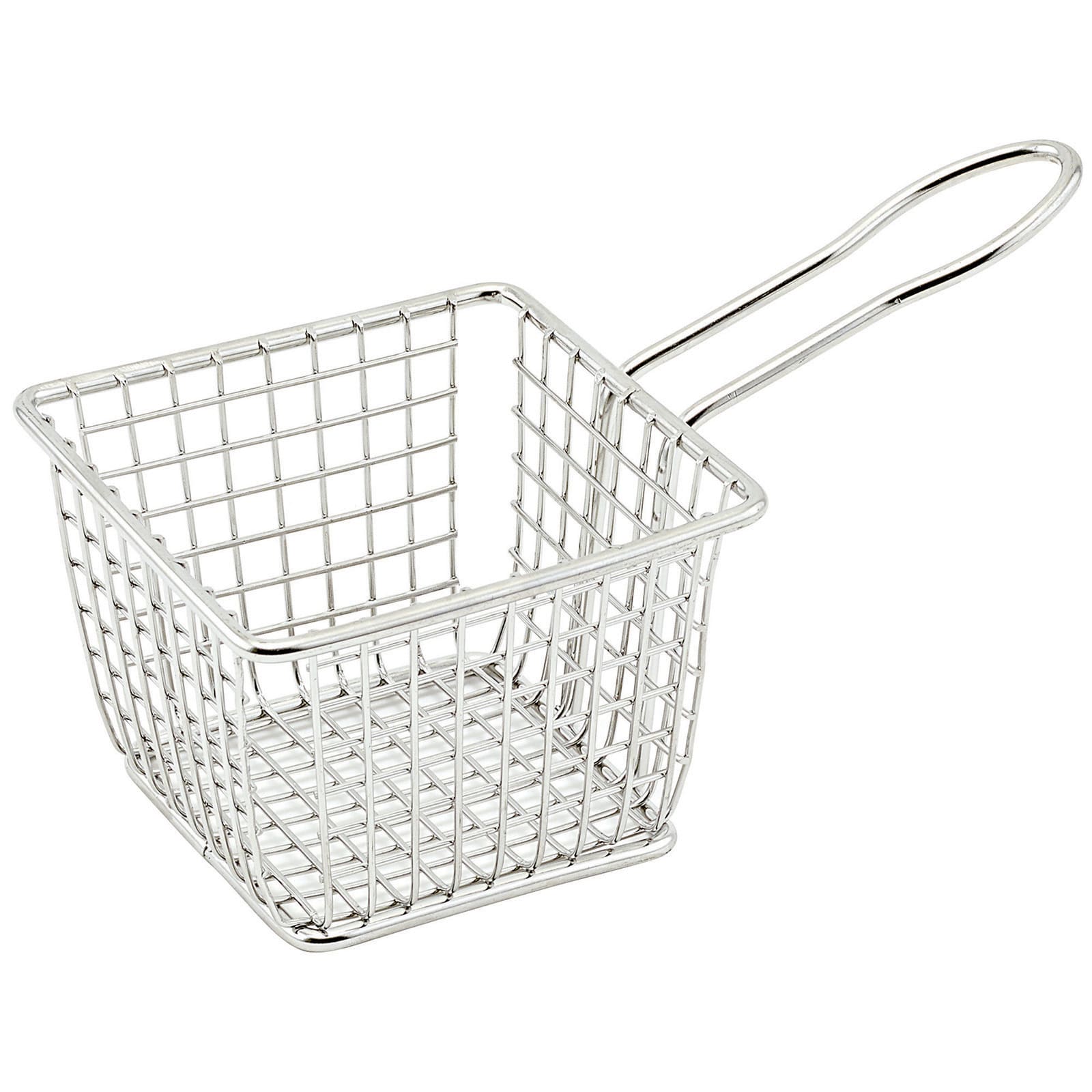 Winco FBM-443S 4" Square Mini Fry Basket, Stainless