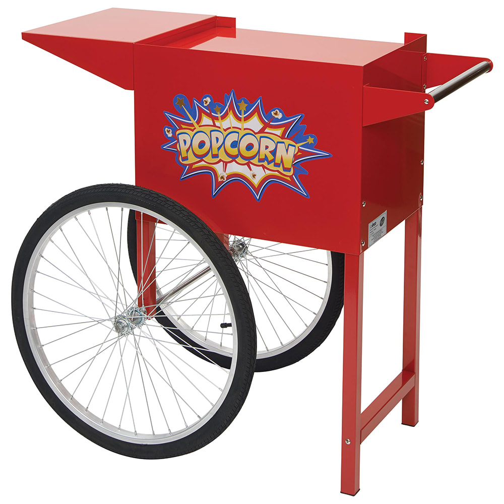 Winco POP-8RC Popcorn Cart w/ 22" Spoked Wheels for POP-8R, Red