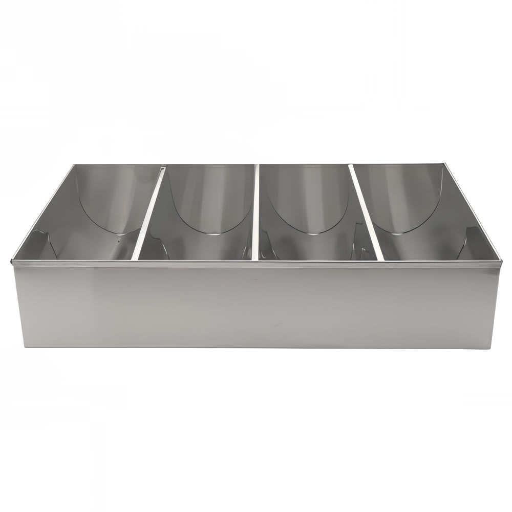 Winco SCB-4 4 Compartment Cutlery Bin, Stainless