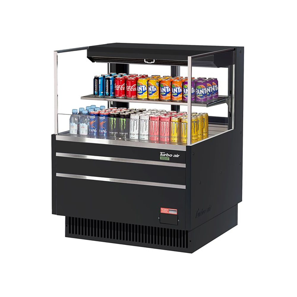 Turbo Air TOM-36L-UFD-B-2S-N 34 3/4" Horizontal Open Air Cooler w/ (2 ...