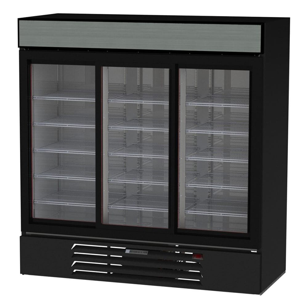 Beverage Air MMR66HC-1-B 78" Three Section Glass Door Merchandiser, (3 ...