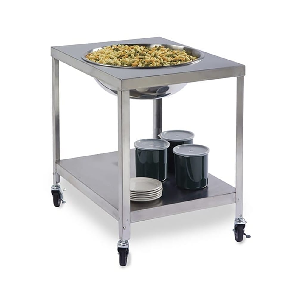 Lakeside 712 Mobile Bowl Stand w/ 29 5/8" Top Cutout & Undershelf ...
