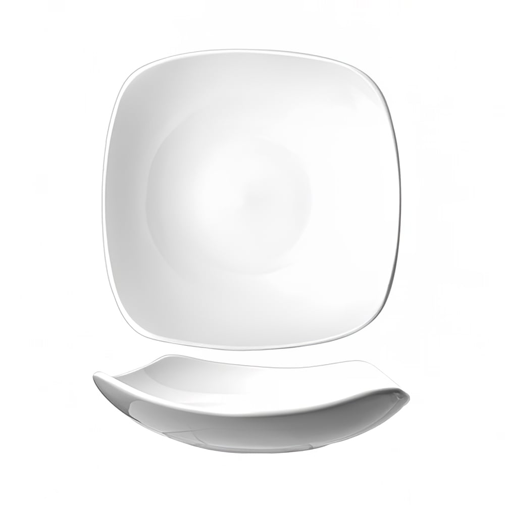 ITI QP-18 16 oz Square Quad™ Soup Bowl/Plate - Porcelain, European White