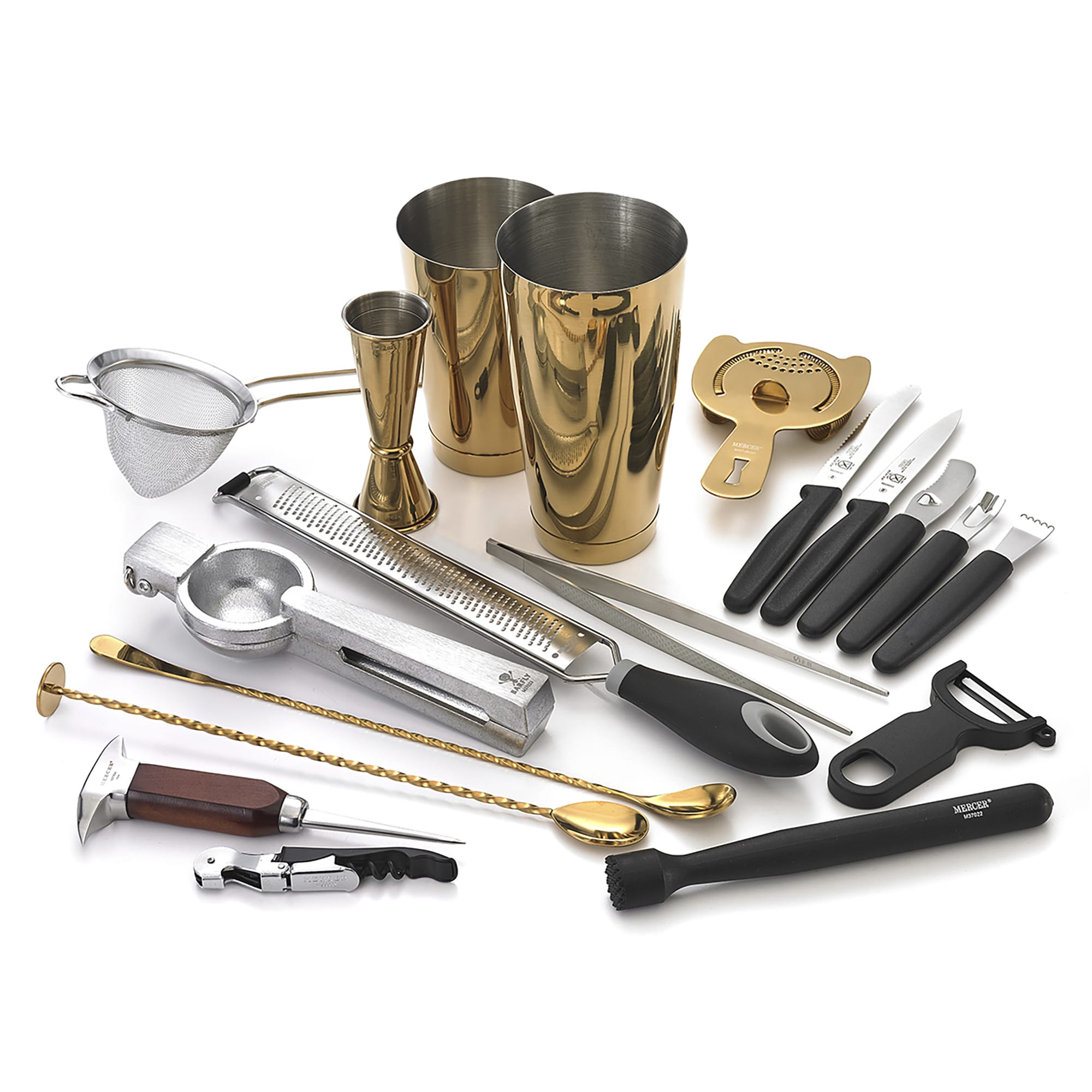 Barfly M37102GD 18-Piece Cocktail Mixing Set - Gold