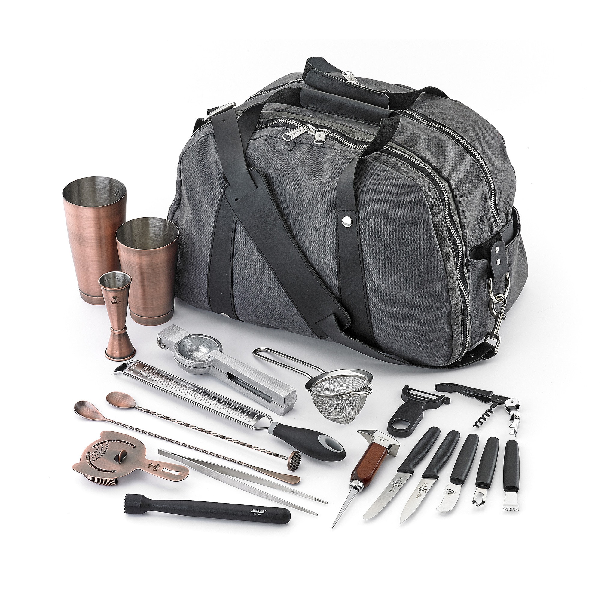 Barfly M37103ACP 18-Piece Cocktail Mixing Set - Antique Copper