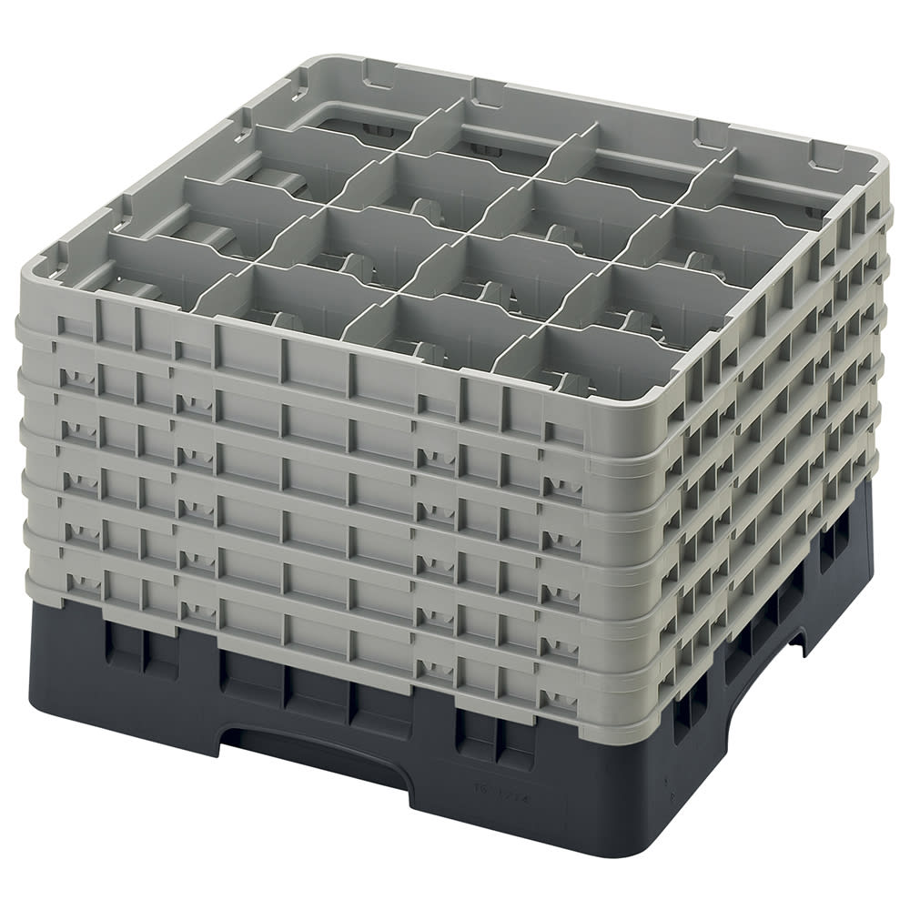 Cambro 16S1214110 Camrack® Glass Rack w/ (16) Compartments - (6) Gray ...