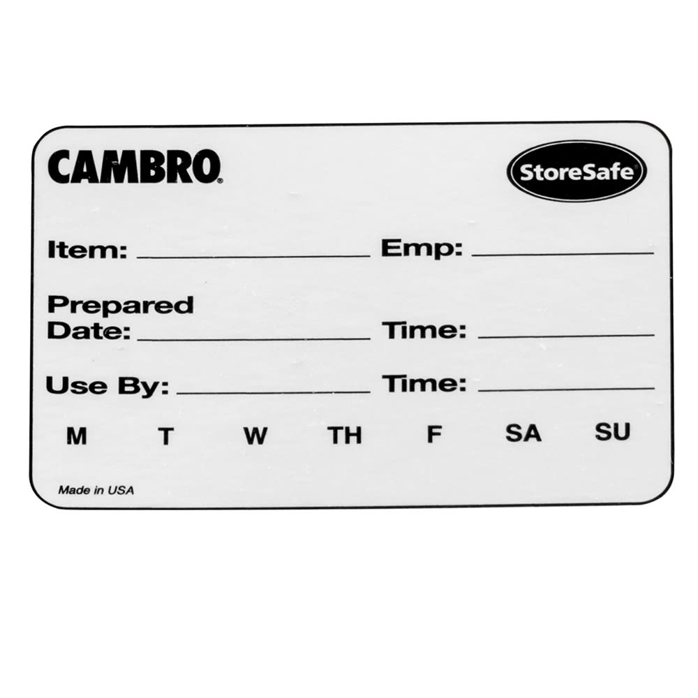 Cambro 23SLB250 StoreSafe Food Rotation Labels - 2x3" (250 Per Roll)