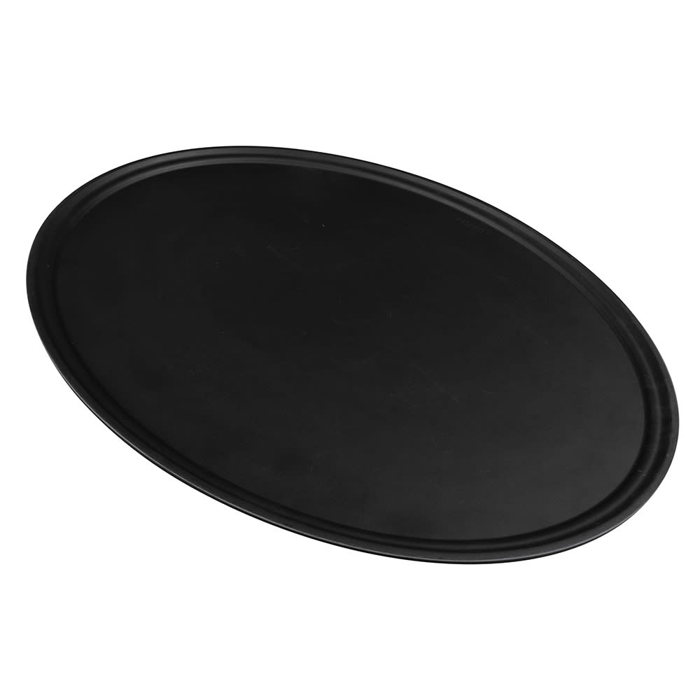 Cambro 2900CT110 Oval Camtread Serving Tray - 23 1/2x29" Black Satin
