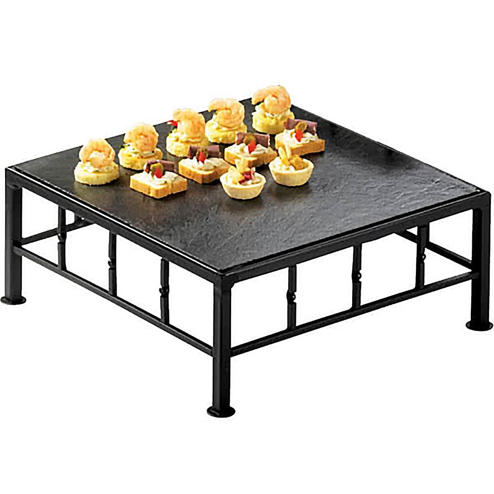 Cal-Mil 1711-5-65 12" Square Buffet Riser w/ Slate Top - 5"H, Metal, Black