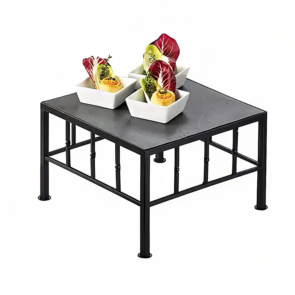 Cal-Mil 1711-7-65 12" Square Buffet Riser w/ Slate Top - 7"H, Metal, Black