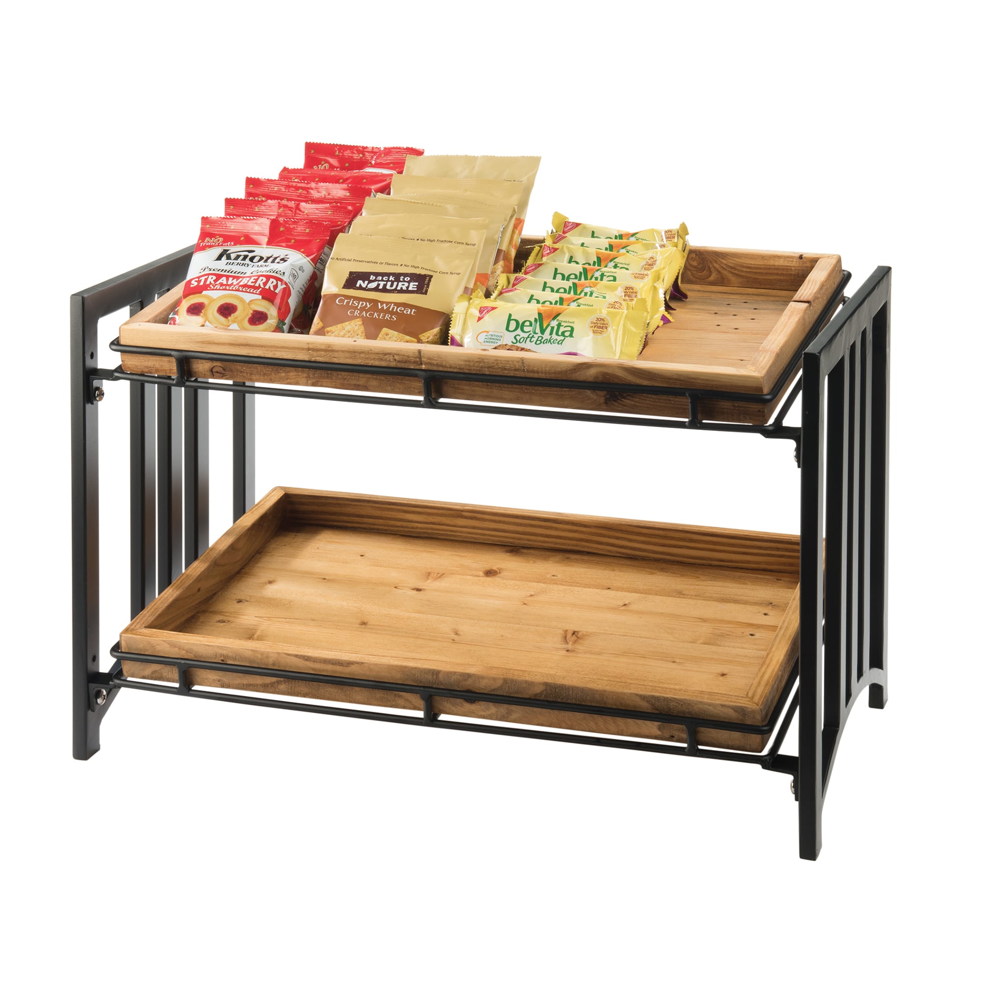 Cal-Mil 1722 2 Tier Display Stand w/ Slanted Shelves - 23"W x 13"D x 15 ...