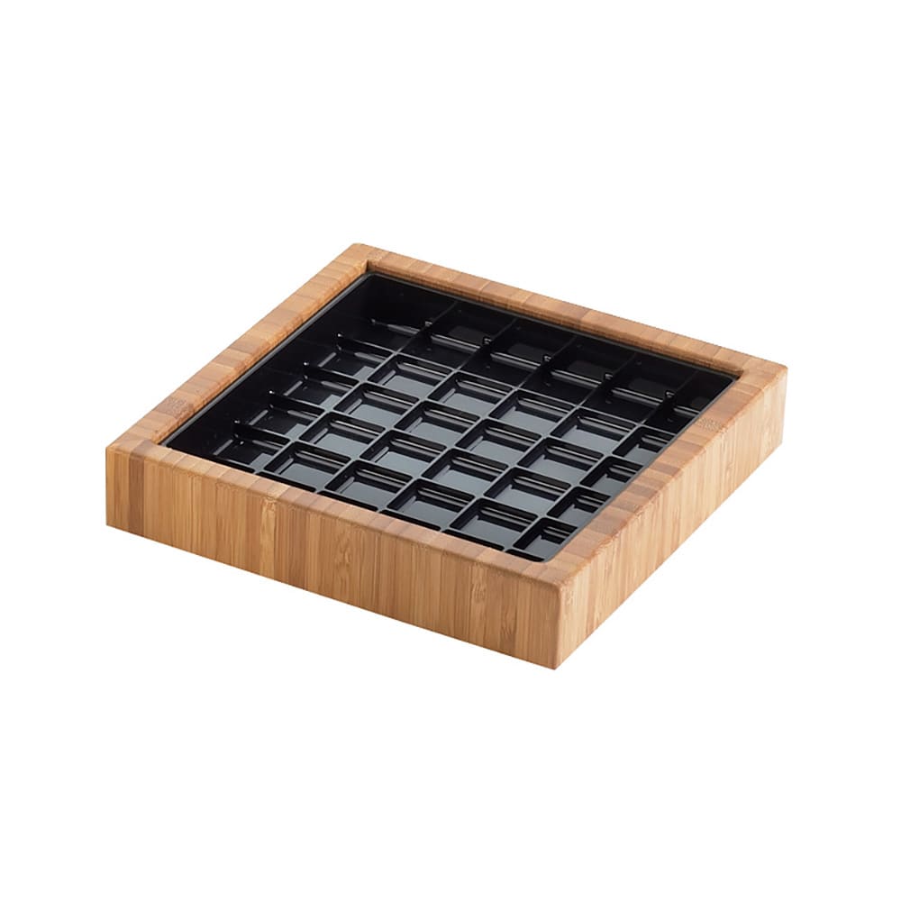 Cal-Mil 330-6-60 6" Square Standard Spigot Drip Tray, Bamboo
