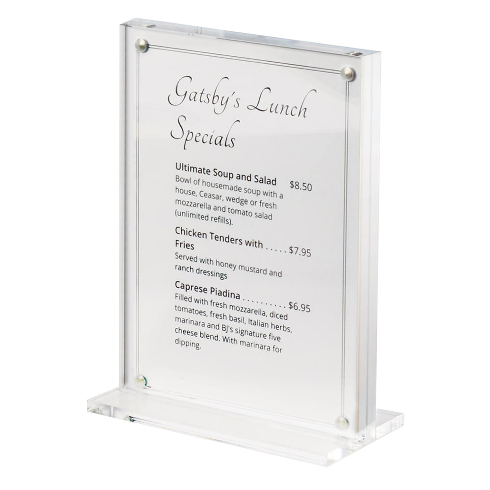 Cal Mil 3567 46 Tabletop Menu Card Holder 4 X 6 Plastic Clear cal-mil-3567-46-tabletop-menu-card-holder-4-x-6-plastic-clear