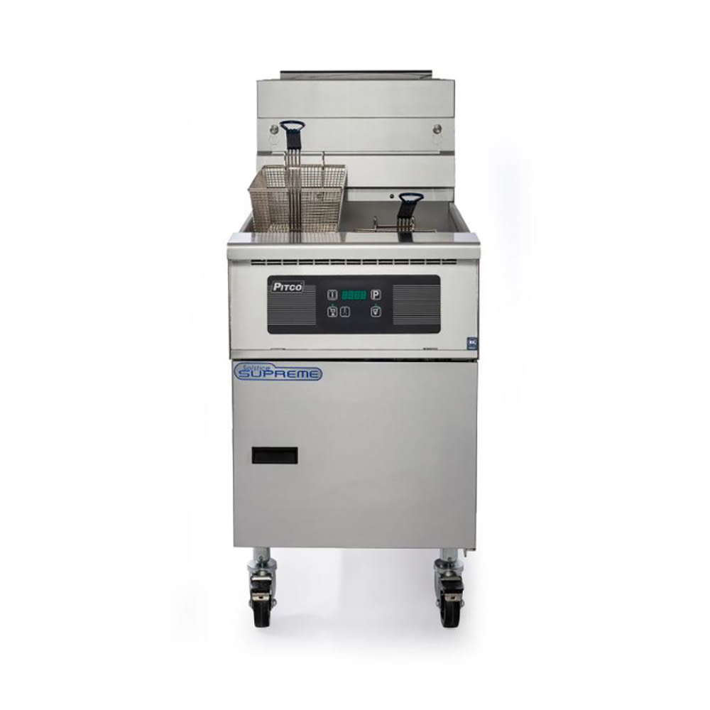 Pitco SSH75-1FD Gas Fryer - (1) 75 lb Vat, Floor Model, NG